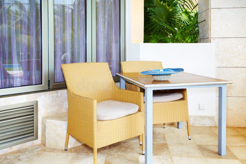 Chair and table. stock image. Image of terrasse, modern - 89822397