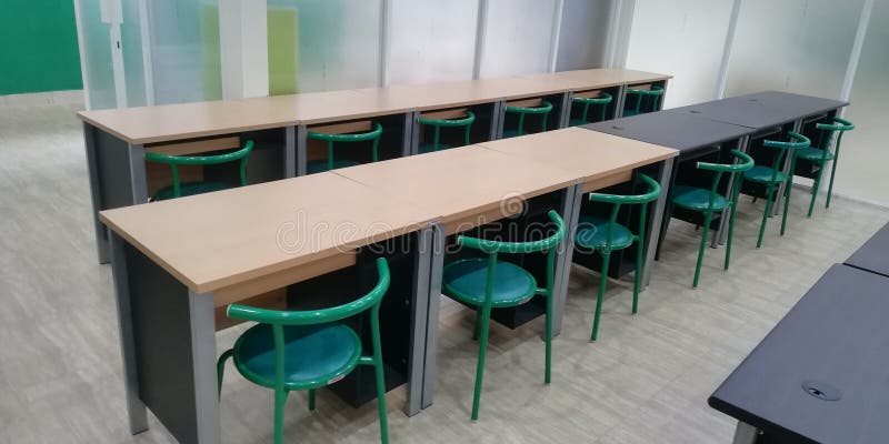 Chair table in classroom stock image. Image of tables - 211832695