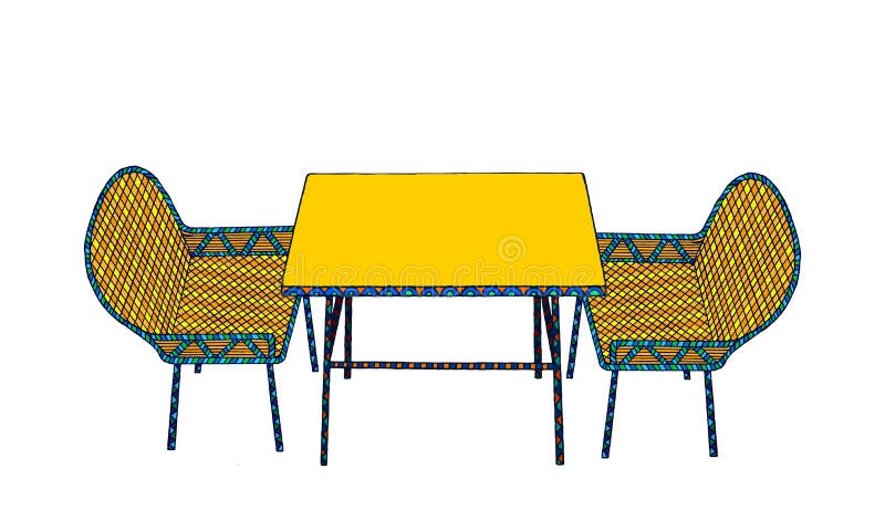 Chair and table stock illustration. Illustration of interior - 73303191