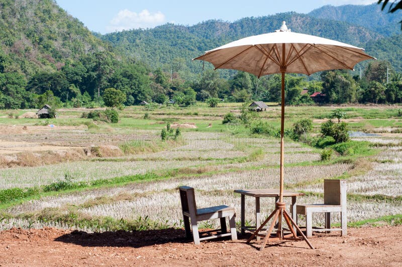 Chair and table stock photo. Image of tree, nature, landmark - 96507422