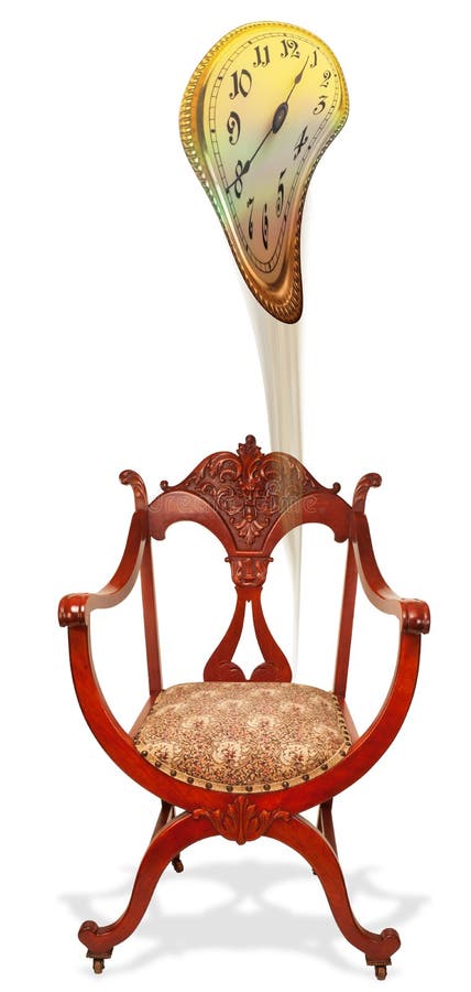 Chair and Time stock photo. Image of vintage, clock, time - 23500746