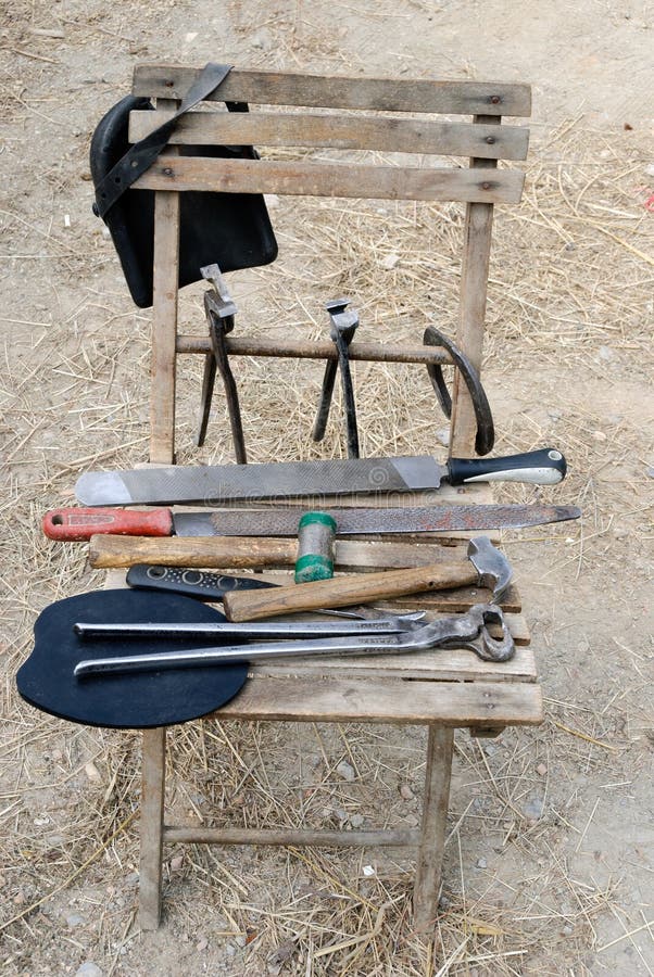 Chair with tools stock image. Image of metal, chair, work - 20326635