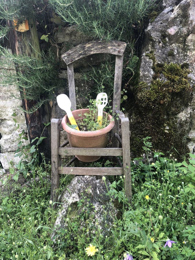 Chair with Tools on the Island of Lefkas Stock Photo - Image of tool ...