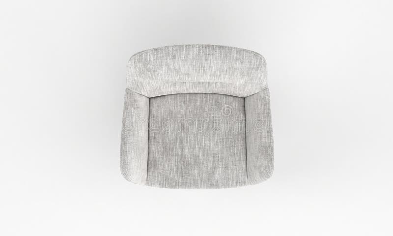 Single Sofa 3D Rendered Realistic Furniture Top View Stock Illustration ...