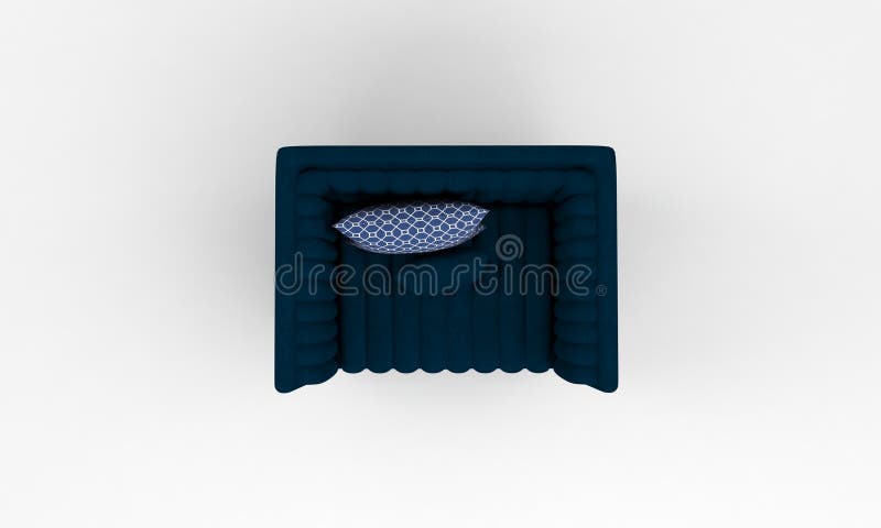 Single Sofa 3D Rendered Realistic Furniture Top View Stock Illustration ...