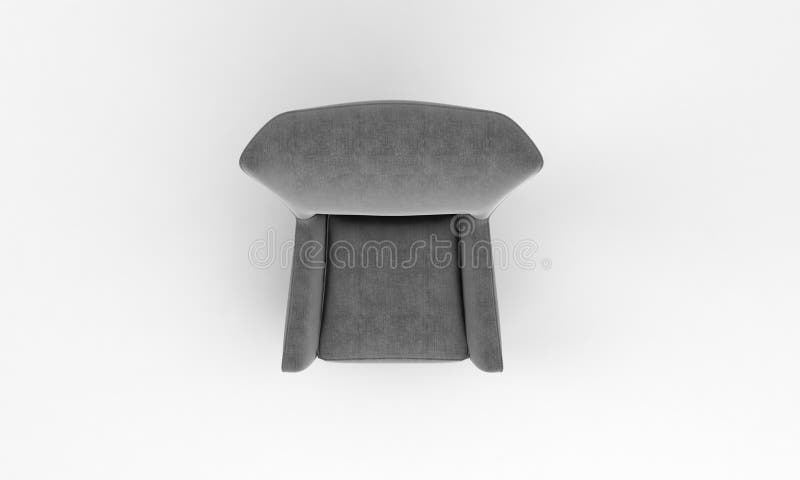 Single Sofa 3D Rendered Realistic Furniture Top View Stock Illustration ...