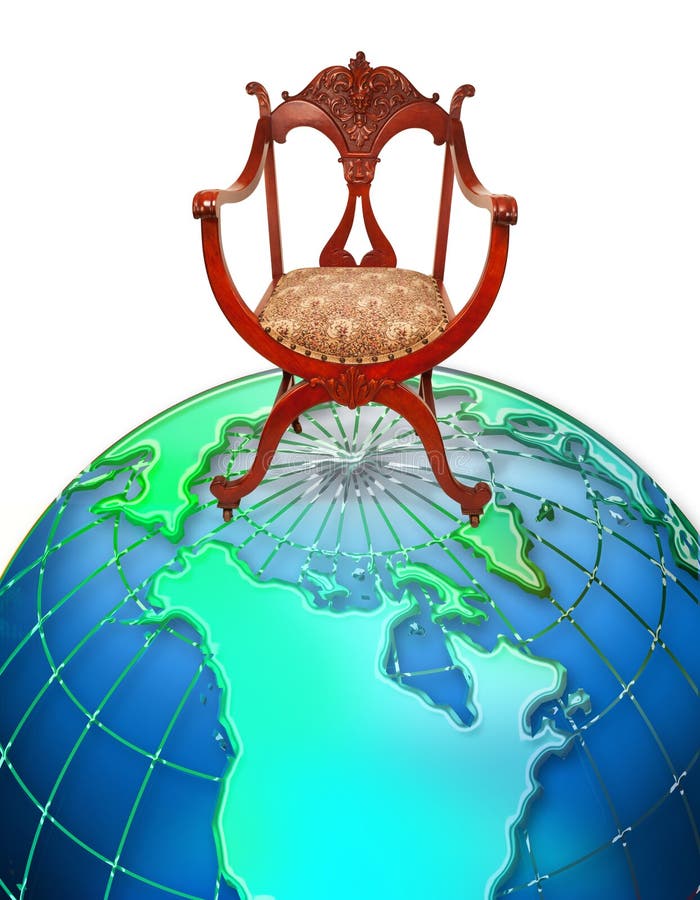 Chair on top of world stock photo. Image of furniture - 24831396