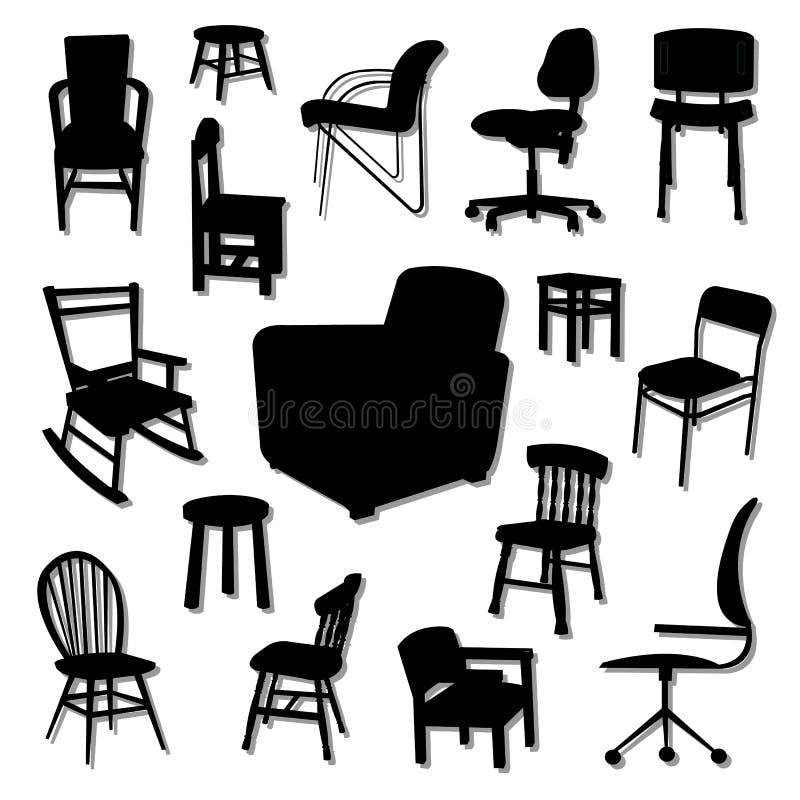 Chair Vectors Sets stock vector. Illustration of dinner - 46872049
