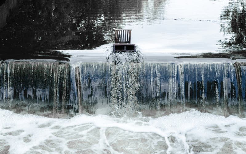 Chair at the waterfall stock image. Image of single - 111060473