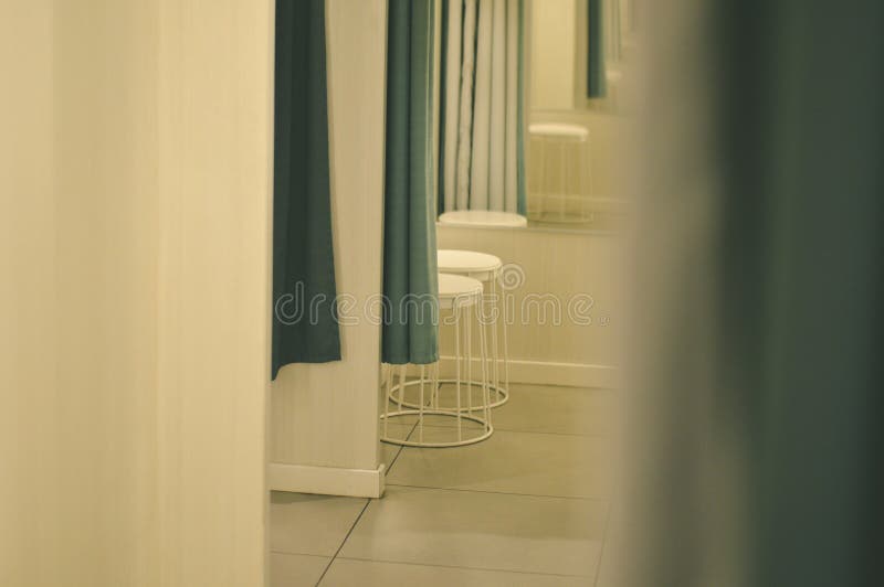 Chair in the fitting room stock image. Image of female - 132944115