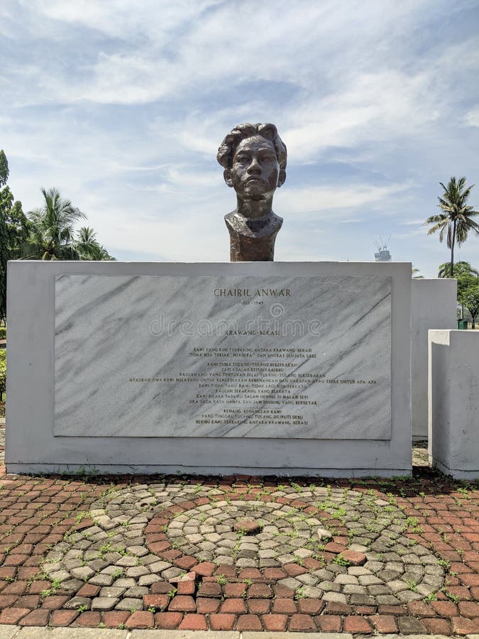 Chairil Anwar Statue on Jakarta Editorial Image - Image of grave ...