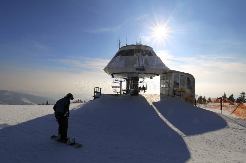 Chairlift in Lysa Hora stock photo. Image of resort, hill - 19089210