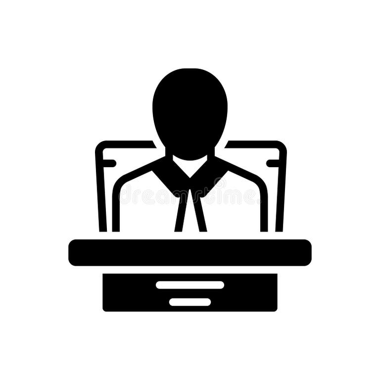 Black Solid Icon for Chairman, President and Leader Stock Vector ...