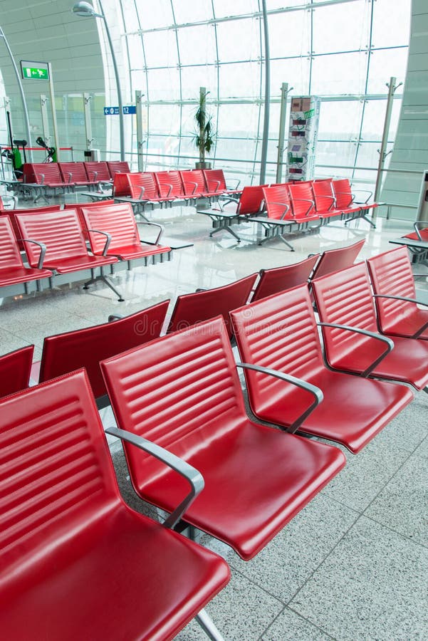 Chairs in the Airport Lounge Area Stock Image - Image of gate, area ...