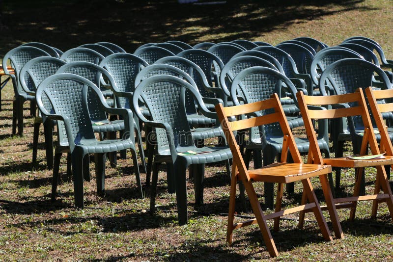Chairs stand in rows stock image. Image of conference - 126163739