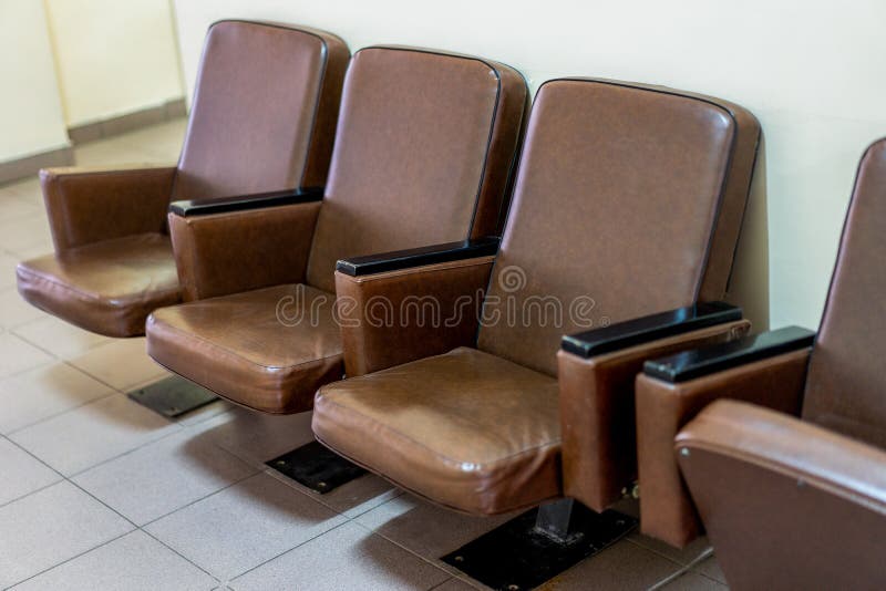 Chairs in the Corridor for Waiting Stock Image - Image of group ...