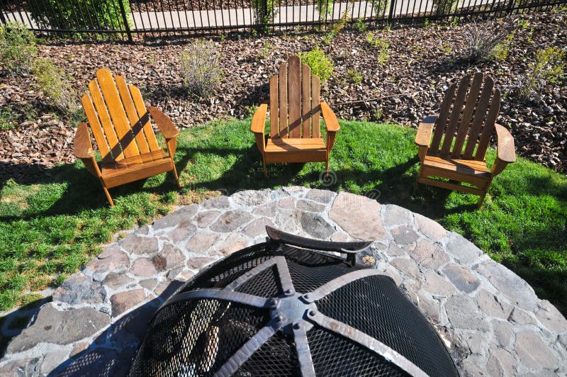 Chairs by a Fire Pit from Above Stock Photo - Image of landscape, grate ...