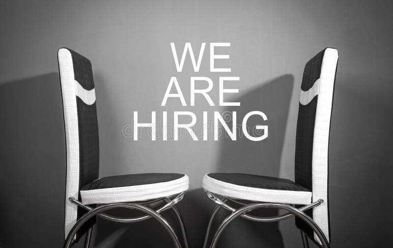 Chairs with a we are Hiring Message. Concept of Hiring and Recruiting ...