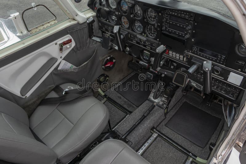 Chairs Inside the Cockpit of a Small Aircraft Stock Image - Image of ...