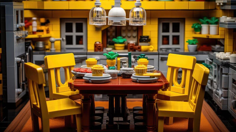 Chairs lego kitchen stock illustration. Illustration of friends - 330512006