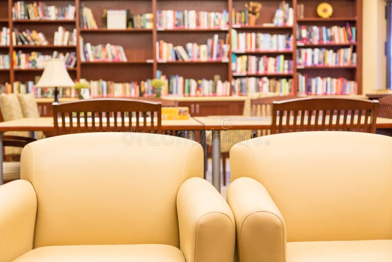 Chairs in library stock photo. Image of read, cozy, inviting - 74077052