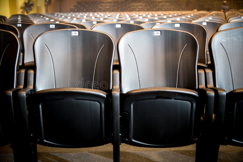 Chairs Lineup in Conference Venue Stock Image - Image of absence ...