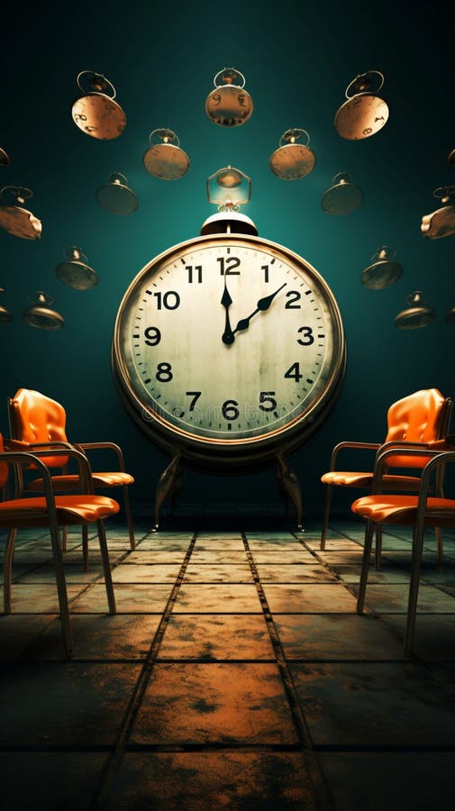 Chairs Meet Clock an Illustrative Rendering Creates a Unique and ...