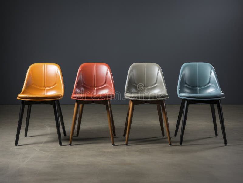 Chairs in Modern Design Arranged in Front of the Gradient Grey Wall for ...