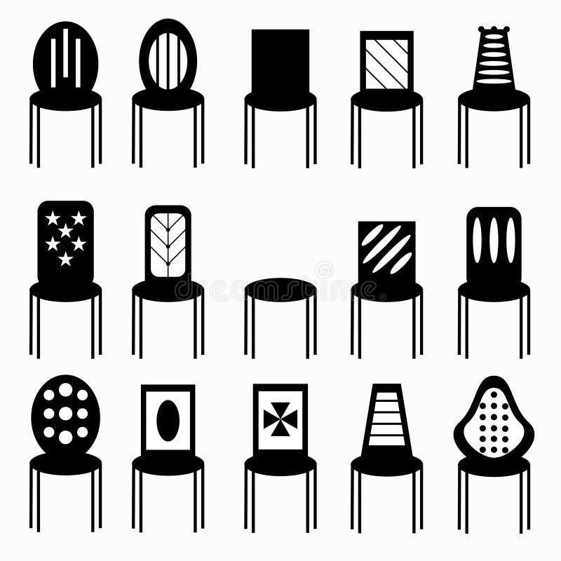 Chairs monochrome symbols stock vector. Illustration of domestic - 61397157