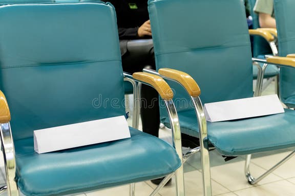 Chairs with Name Cards on the Seat. Place for the Text Stock Image ...