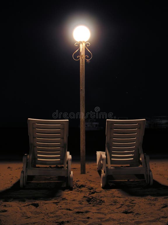 Chairs on night beach stock photo. Image of exotic, chairs - 461686