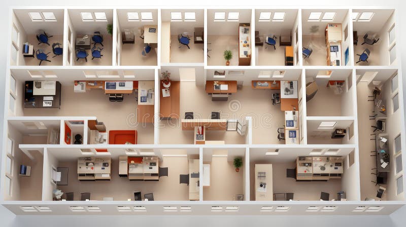 Chairs Office Space Floorplan Stock Illustration - Illustration of ...