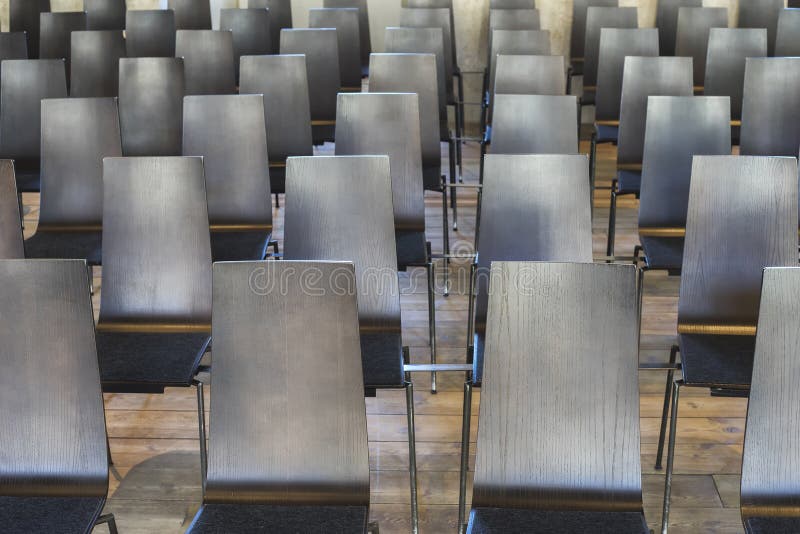 Chairs in the old church stock image. Image of class - 92641725