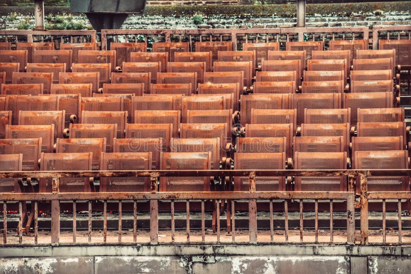 Chairs Stadium Architecture Brown Line Stock Photo - Image of stadium ...