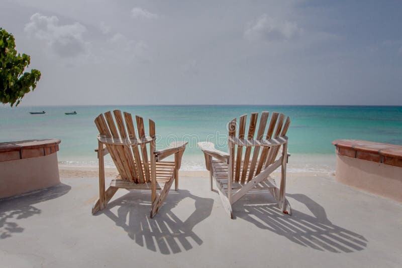 Chairs Overlooking the Ocean Stock Image - Image of chairs, nature ...