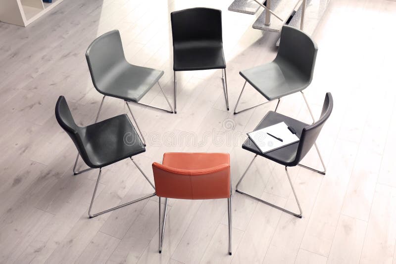 Chairs Prepared for Group Therapy Session in Office. Stock Image ...