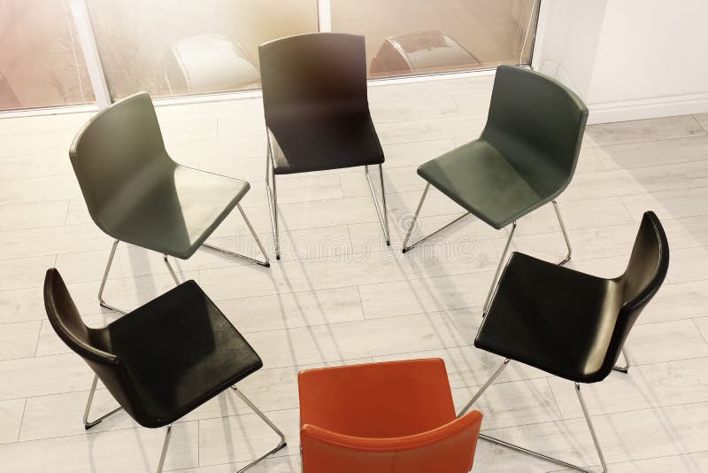 Chairs Prepared for Group Therapy Session in Office Stock Photo - Image ...