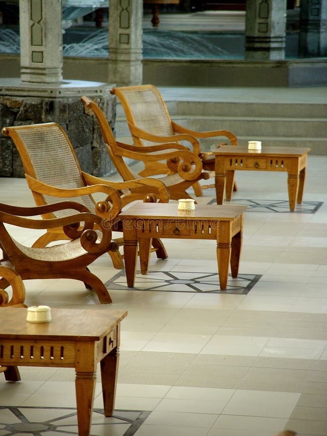 Chairs in a Resort, Mauritius Stock Image - Image of shandrani, tiles ...