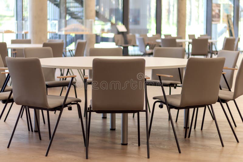 .chairs and Round Tables in the Restaurant Stock Photo - Image of ...