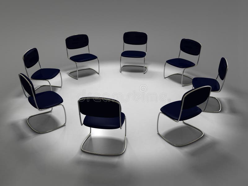 Chairs Standing in a Circle Stock Illustration - Illustration of ...