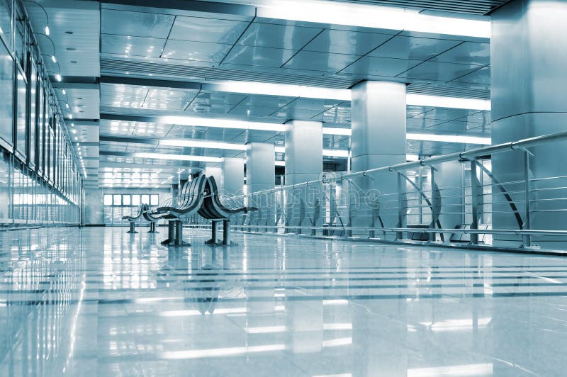 Chairs on a station stock image. Image of corridor, indoor - 21382111