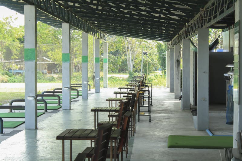 Chairs and Table at a Golf Course Stock Image - Image of cafe, setting ...