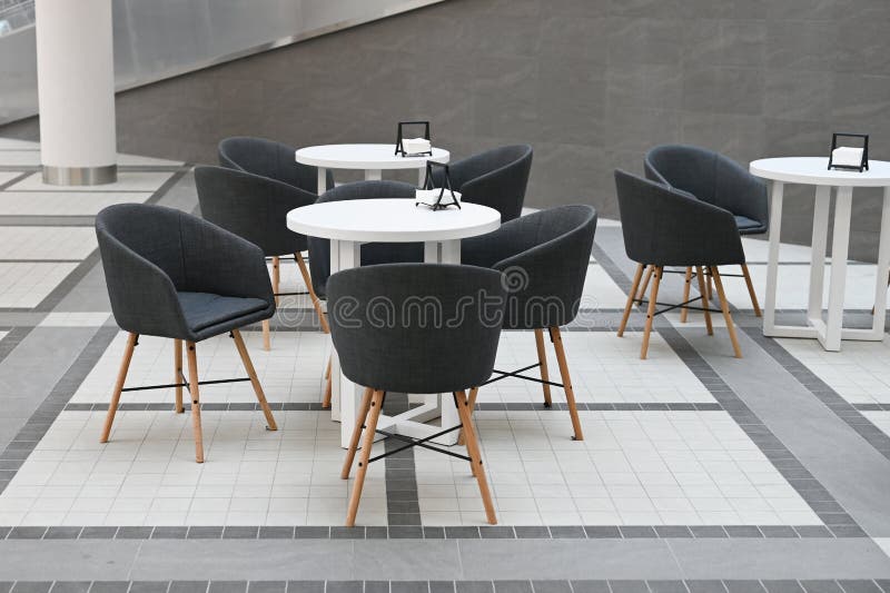 Chairs with a Table in the Mall. Chairs and Table in Shopping Mall ...