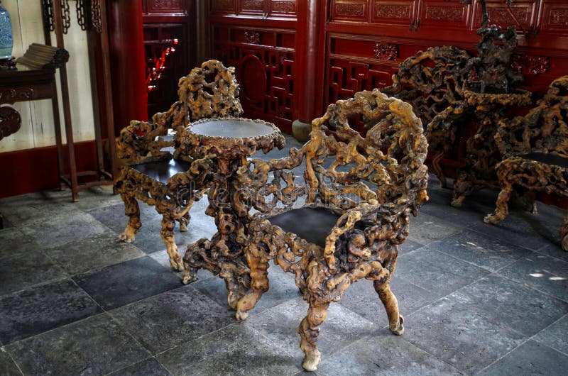 Chairs and Tables Carved from Tree Roots, Rare Works of Art Editorial ...