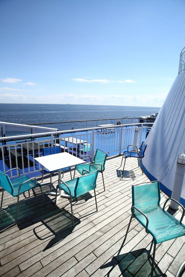 Chairs and Tables on a Ferry Deck Stock Photo - Image of transport ...