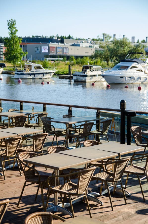 Chairs and Tables of Local Restaurant in Harbour W Stock Image - Image ...