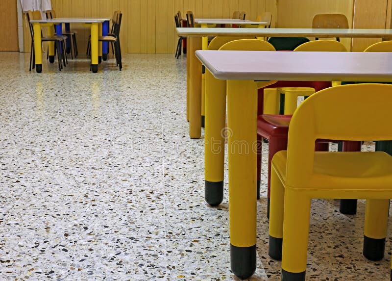 Chairs and the Tables in a School Classroom Stock Image - Image of ...