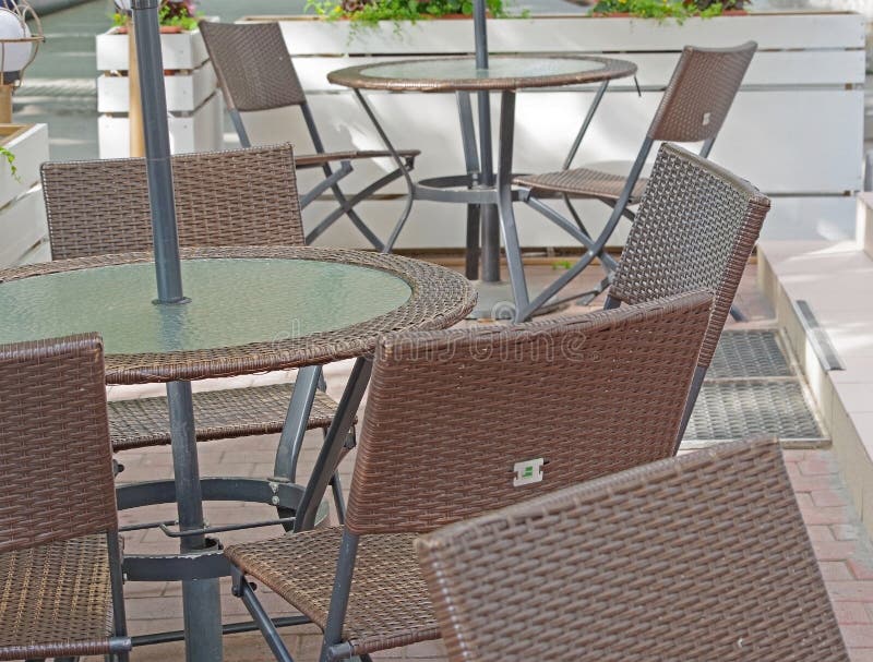 Chairs and Tables in the Summer Cafe Stock Image - Image of rest ...