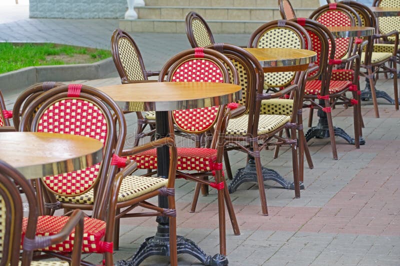 Chairs and Tables in the Summer Cafe Stock Image - Image of europe ...