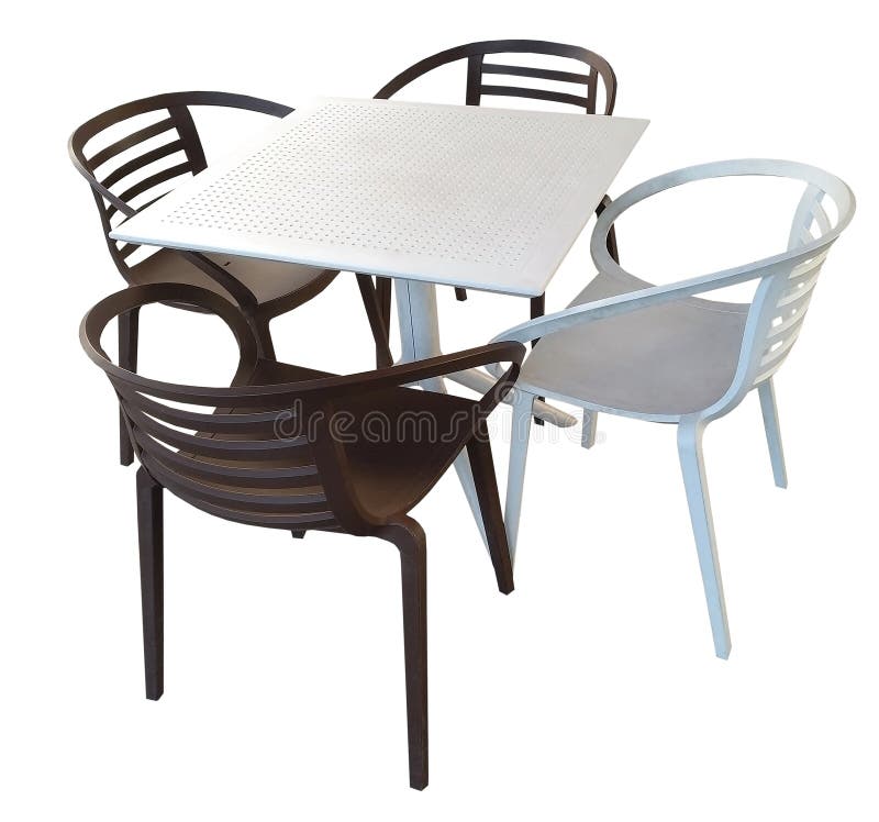 The Chairs and Tables on White Stock Image - Image of bistro, coffee ...